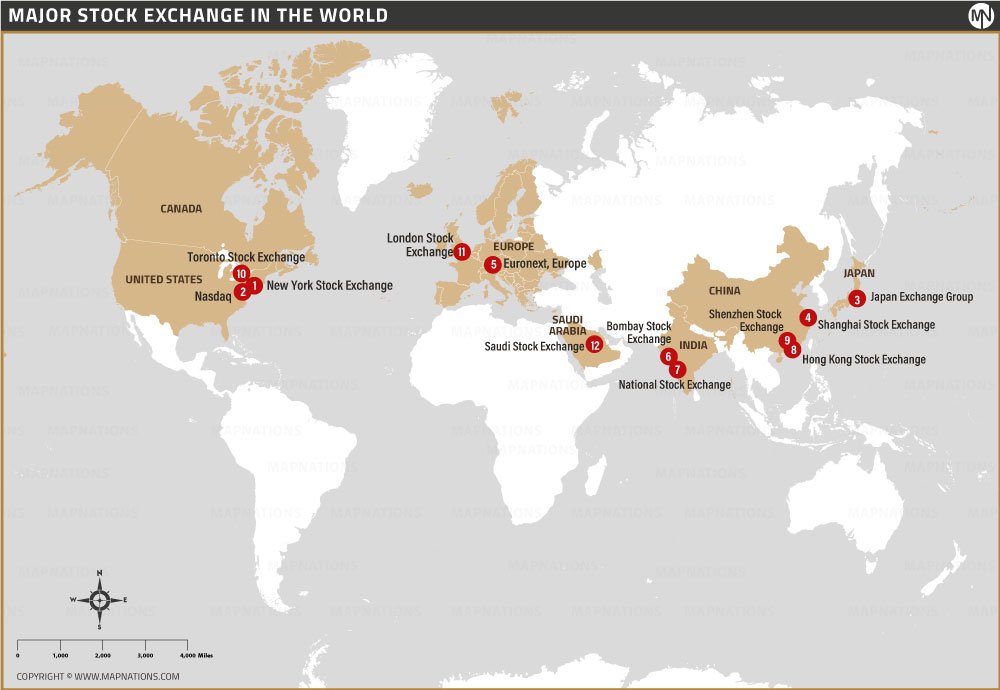 Top Stock Exchanges Worldwide – Global Financial Hubs Map