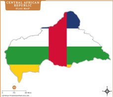 Central African Republic Outline Map, Central African Republic Blank ...