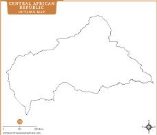 Central African Republic Flag Map Showing National Colors and Island ...
