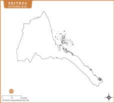 Eritrea Map with Regions, Capitals, Cities, Roads and Rivers