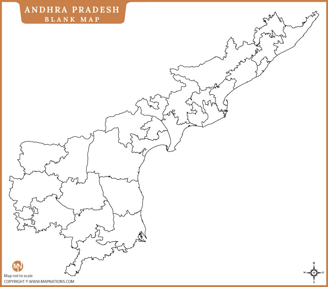 Andhra Pradesh Blank Map | Andhra Pradesh Outline Map for Educational & Project Use