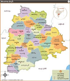 Telangana Blank Map | Telangana Outline Map for Educational & Project Use