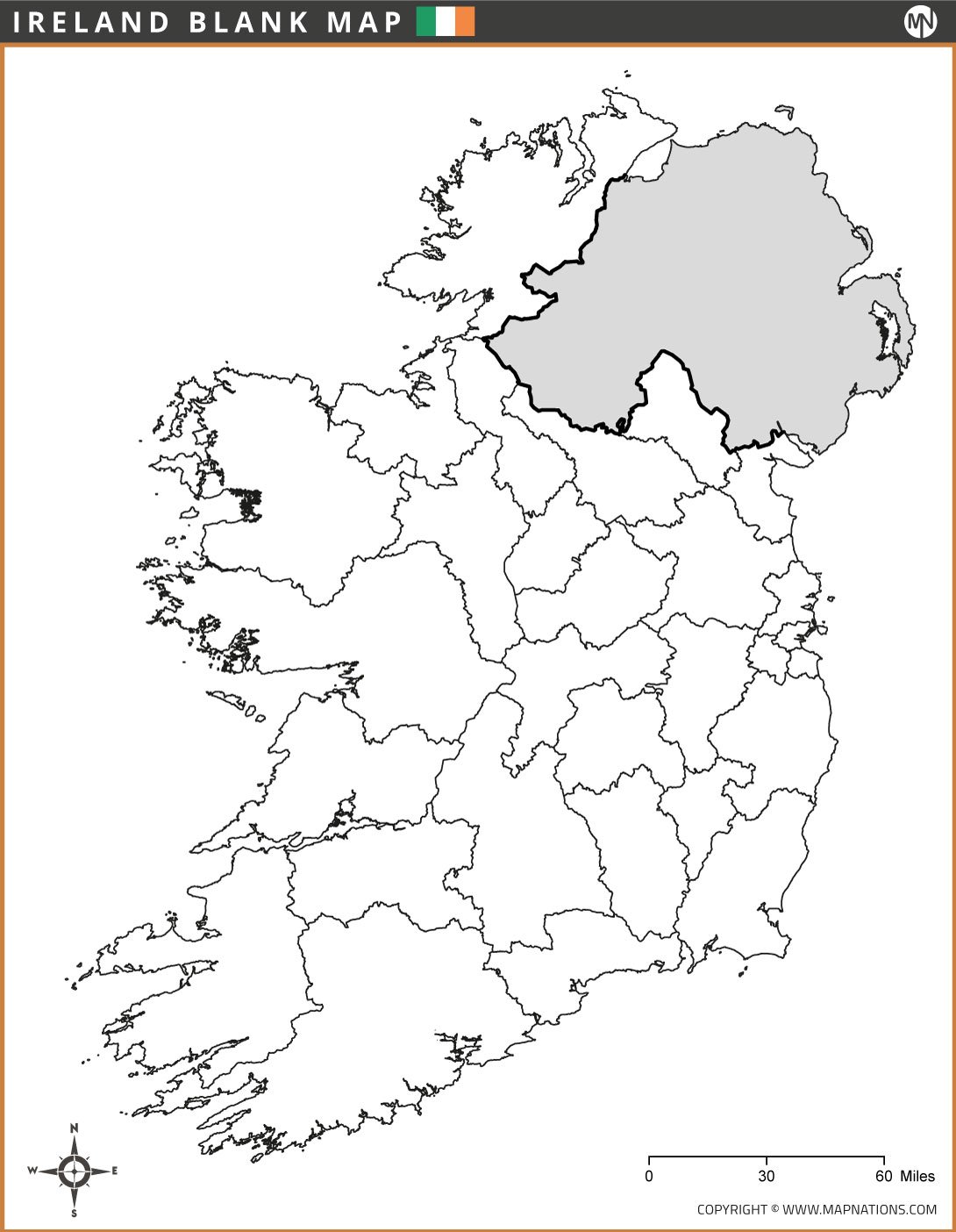 Blank Outline Map Of Ireland With County Boundaries Blank Outline Map Of Ireland With County Boundaries