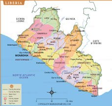 Liberia Flag Map Showing National Colors and Island Outline | MapNations