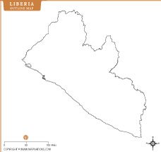 Liberia Flag Map Showing National Colors and Island Outline | MapNations