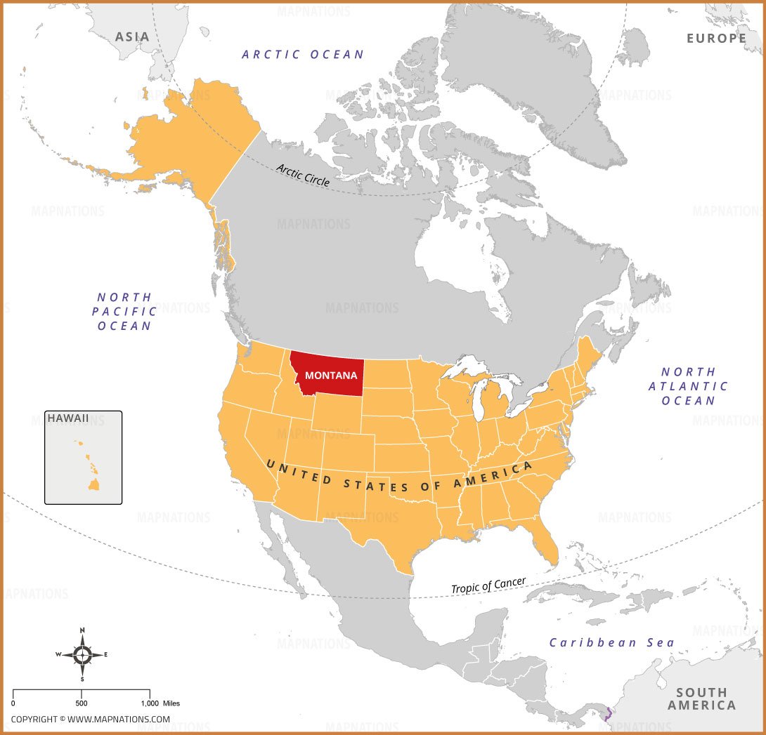 Where Is Montana Located On US Map Montana State Location Map