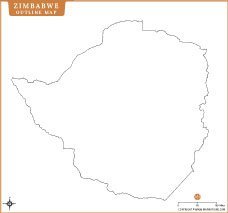 Zimbabwe Flag Map – Political Outline with National Flag Overlay ...